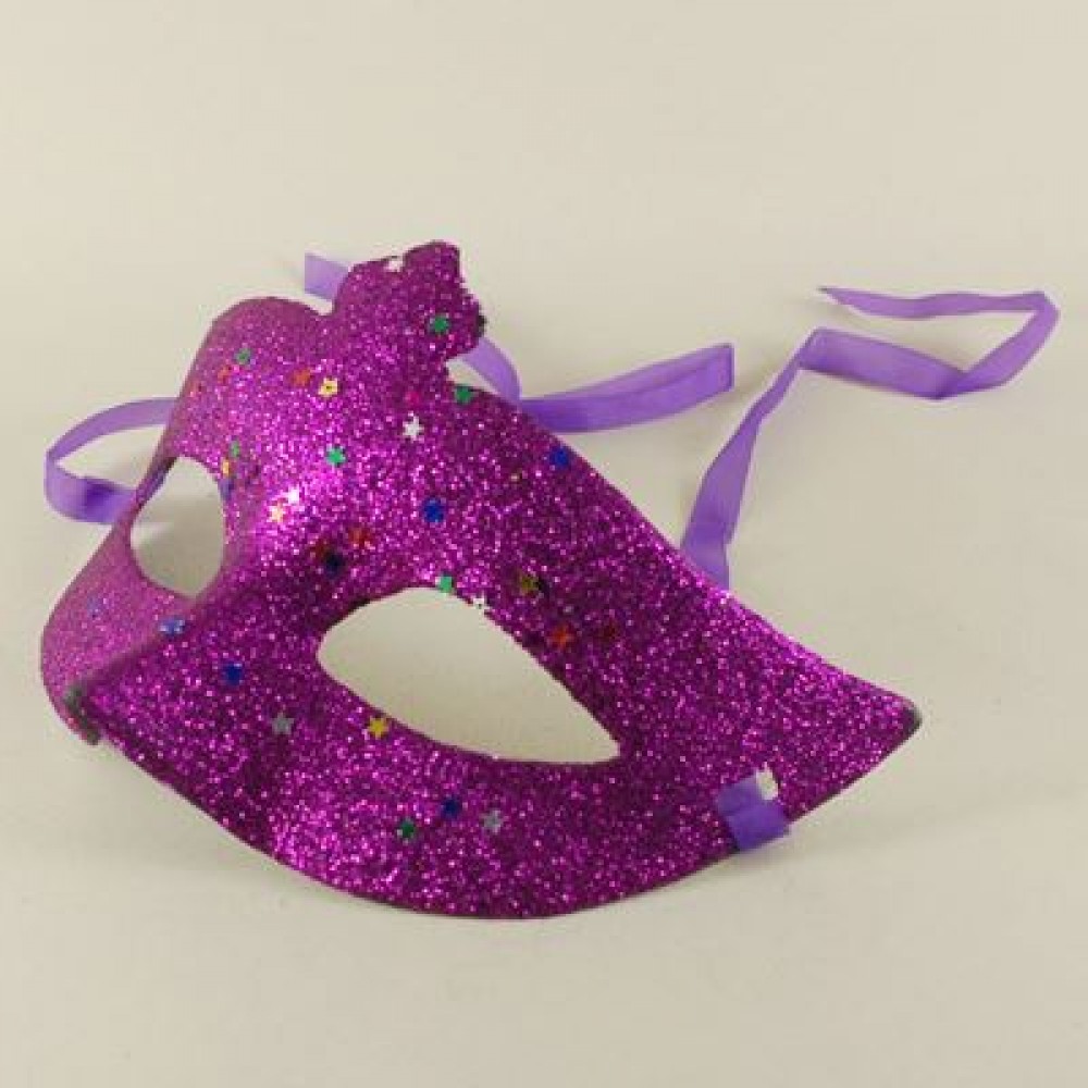 Mor Renk Simli Yıldızlı Venedik Maske