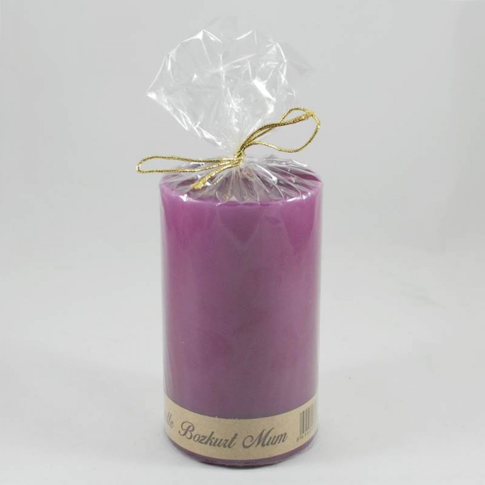 Mor Renk Kütük Mum 12 Cm