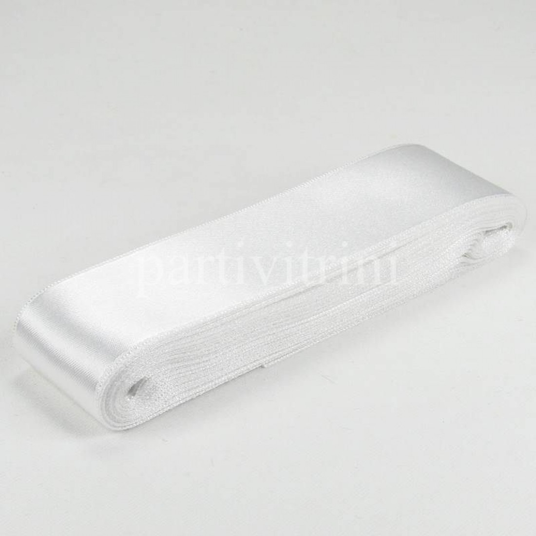 Beyaz Renk Saten Kurdela 4 Cm. X 10 Metre