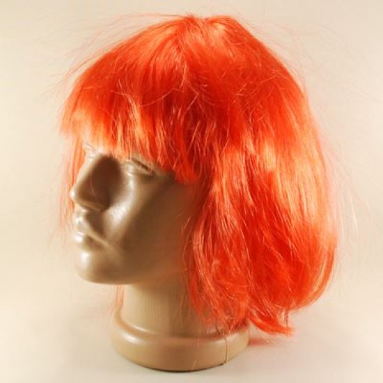 Kırmızı Renkli Küt Saç Peruk